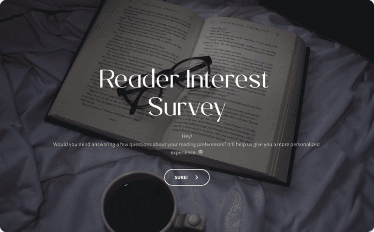 Reader Interest Survey Template | SurveySparrow