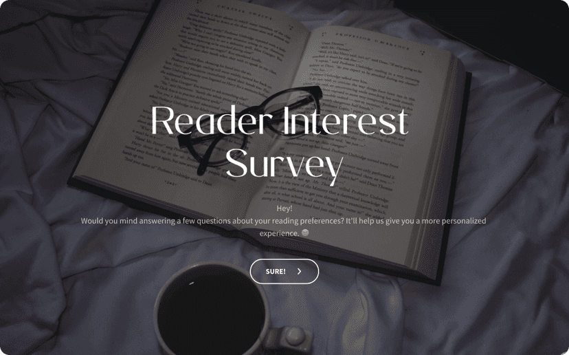 Reader Interest Survey Template | SurveySparrow