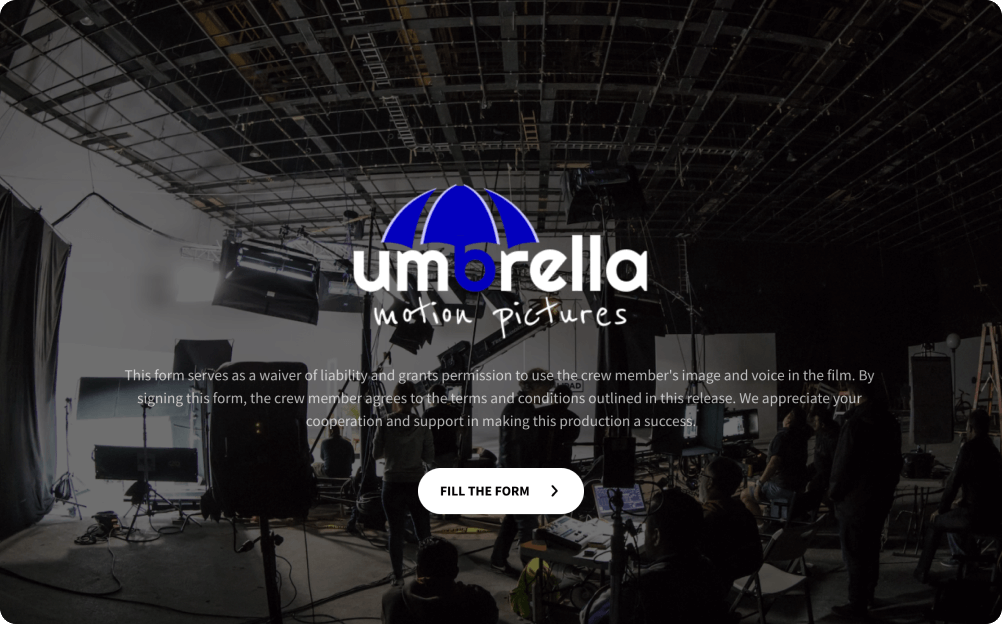 Free Film Crew Release Form Template | SurveySparrow
