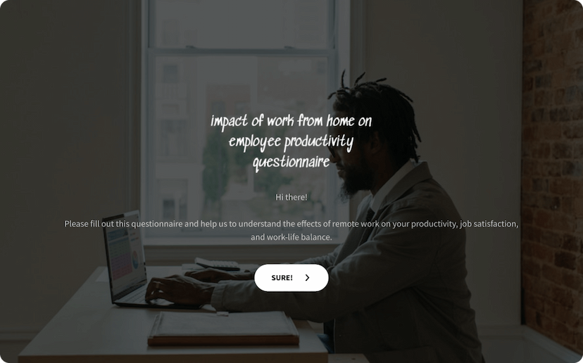 Work From Home Survey Template | Remote Work Experience