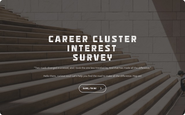 Online Career Cluster Interest Survey | For High School Students
