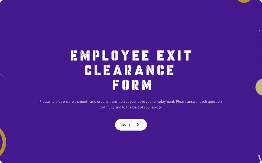 Free Employee Exit Clearance Form Template | SurveySparrow
