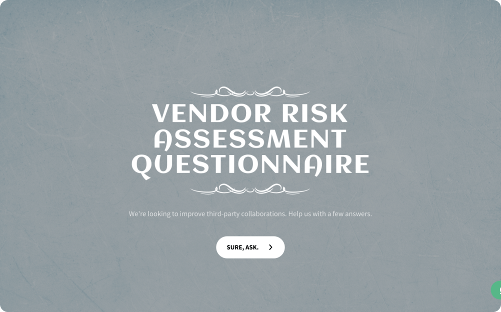 Vendor Risk Assessment Questionnaire | SurveySparrow