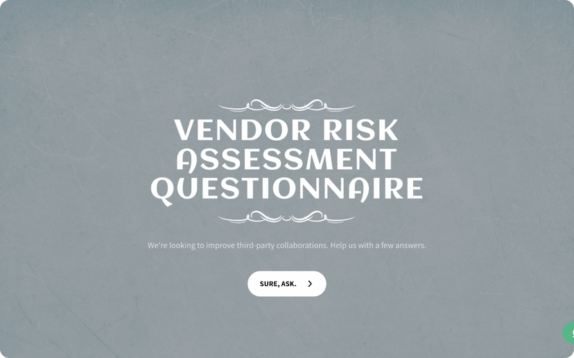 Vendor Risk Assessment Questionnaire | SurveySparrow