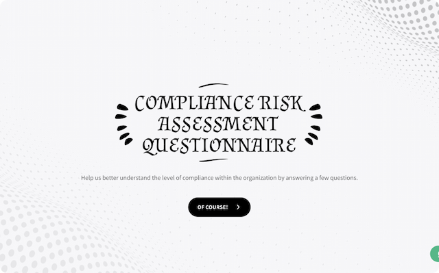 Compliance Risk Assessment Questionnaire | SurveySparrow