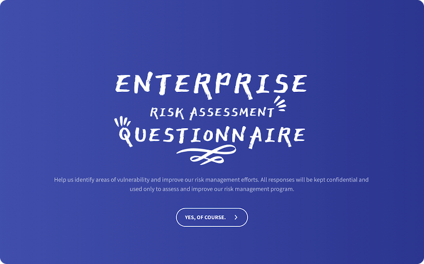 Enterprise Risk Assessment Questionnaire Template | SurveySparrow