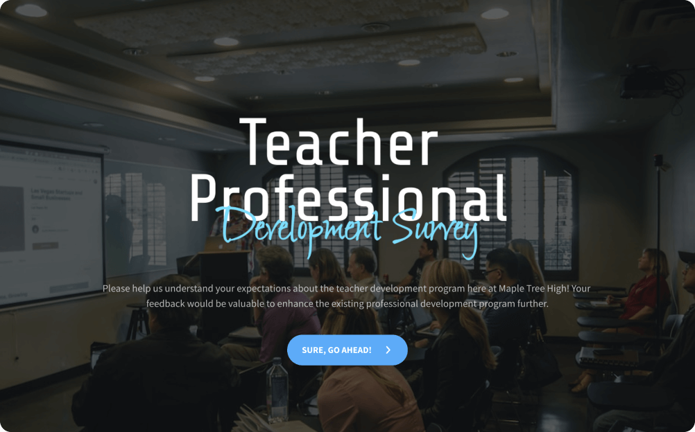Teacher Professional Development Survey Form Template