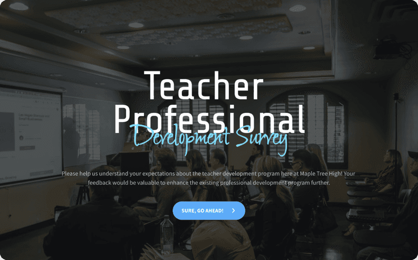 Teacher Professional Development Survey Form Template