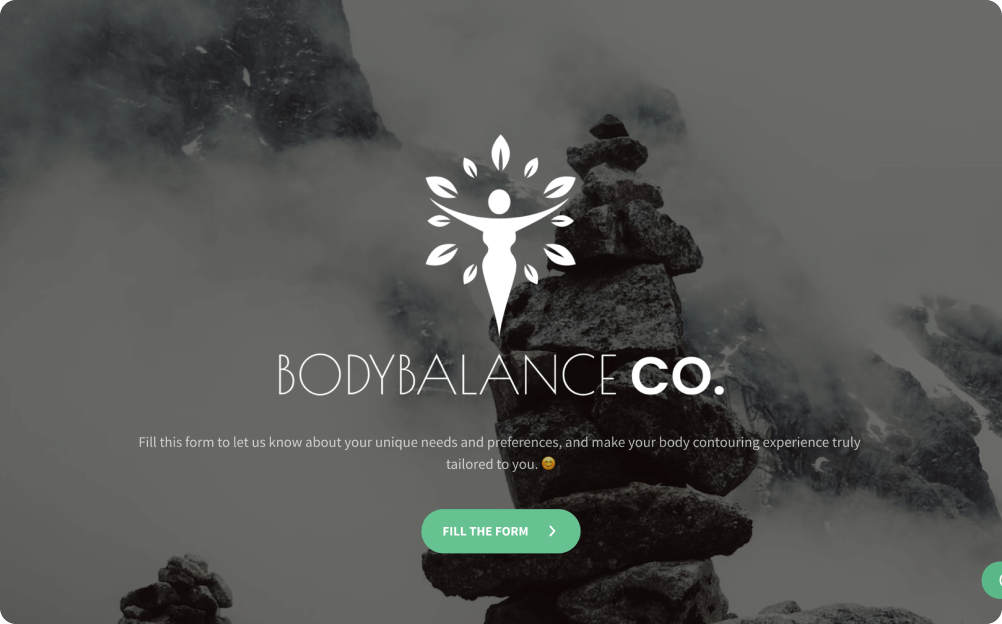 Body Contouring Client Intake Form Template | SurveySparrow