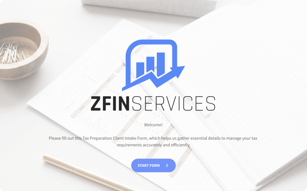 Tax Client Intake Form Template | For Tax Preparation Service Firms