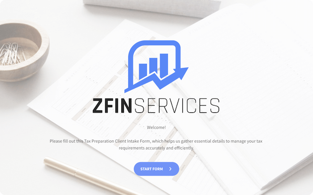 Tax Client Intake Form Template | For Tax Preparation Service Firms