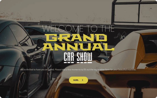 Car Show Registration Form Template | SurveySparrow