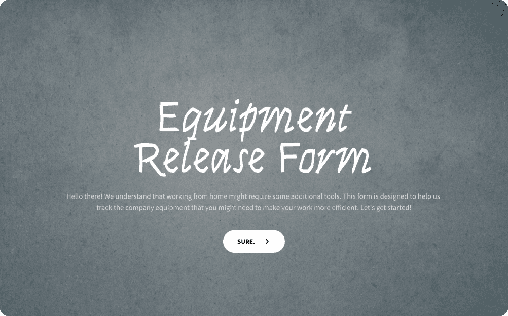 Equipment Release Form Template | SurveySparrow