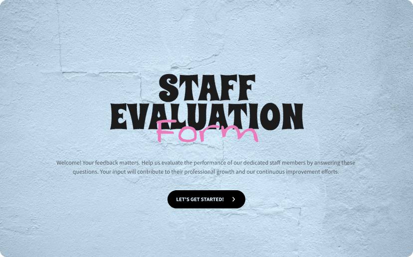 Preschool Staff Evaluation Form Template | SurveySparrow