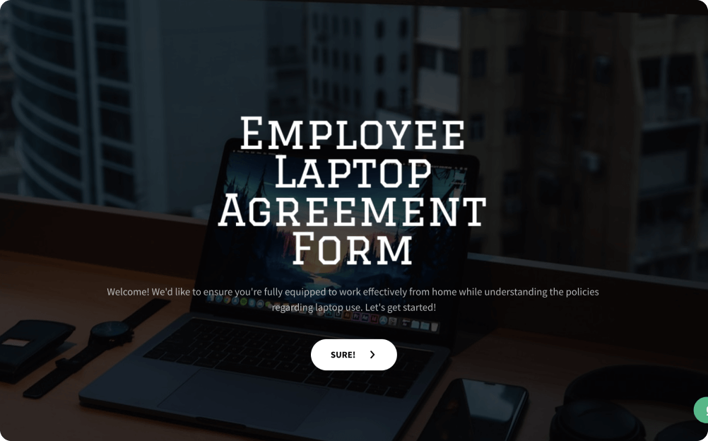 Employee Laptop Agreement Form Template | SurveySparrow