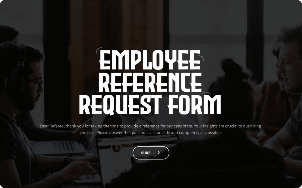 Employee Reference Request Form Template | SurveySparrow