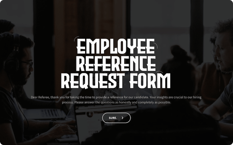 Employee Reference Request Form Template | SurveySparrow
