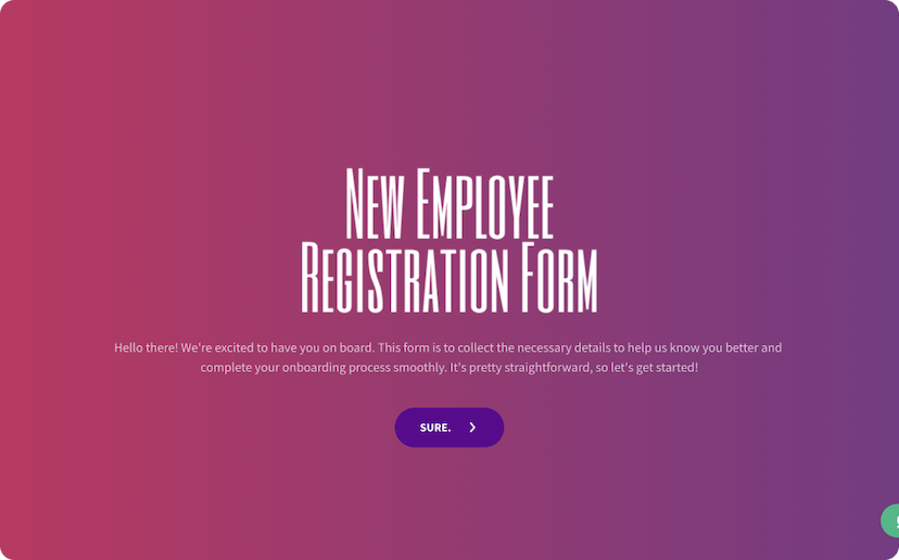 Employee Registration Form Template | SurveySparrow