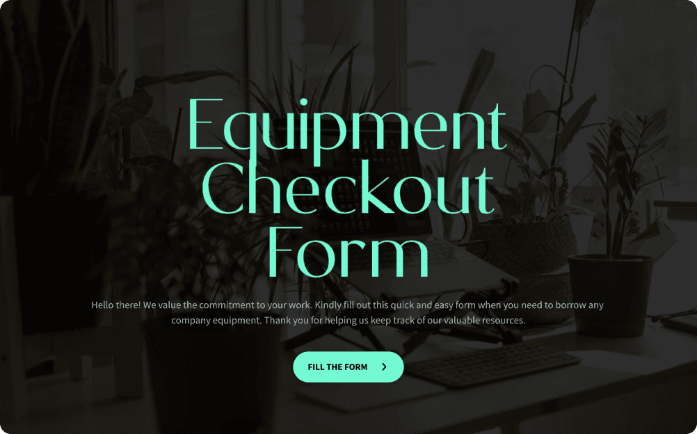 Equipment Checkout Form Template | SurveySparrow