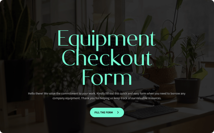 Equipment Checkout Form Template | SurveySparrow