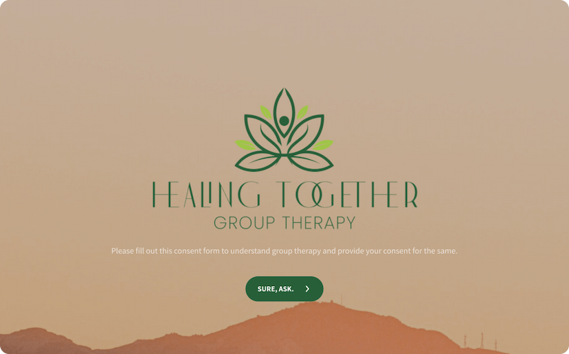 Group Therapy Consent Form | Informed Consent | SurveySparrow