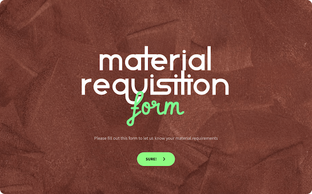 Material Requisition Form Template | SurveySparrow