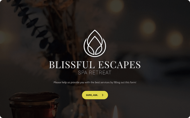Spa Client Intake Form Template | SurveySparrow