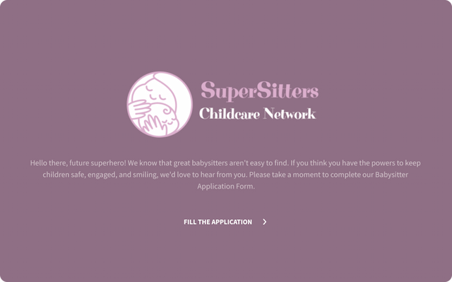 Babysitter Application Form Template | SurveySparrow