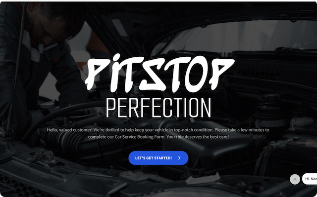 Car Service Booking Form Template | SurveySparrow