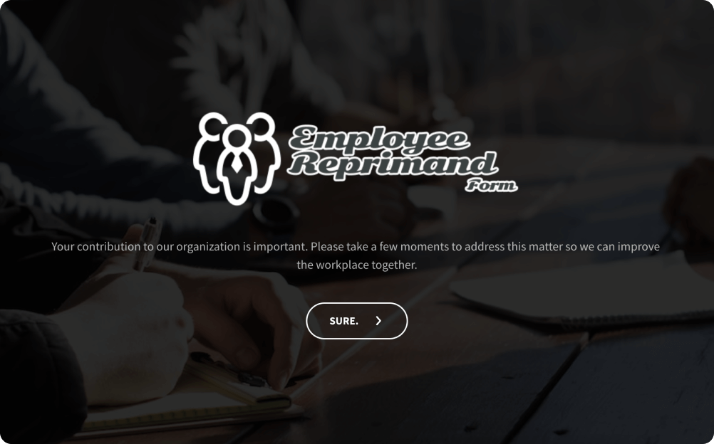 Employee Reprimand Form Template | SurveySparrow