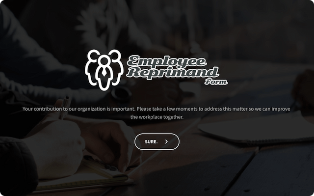 Employee Reprimand Form Template | SurveySparrow