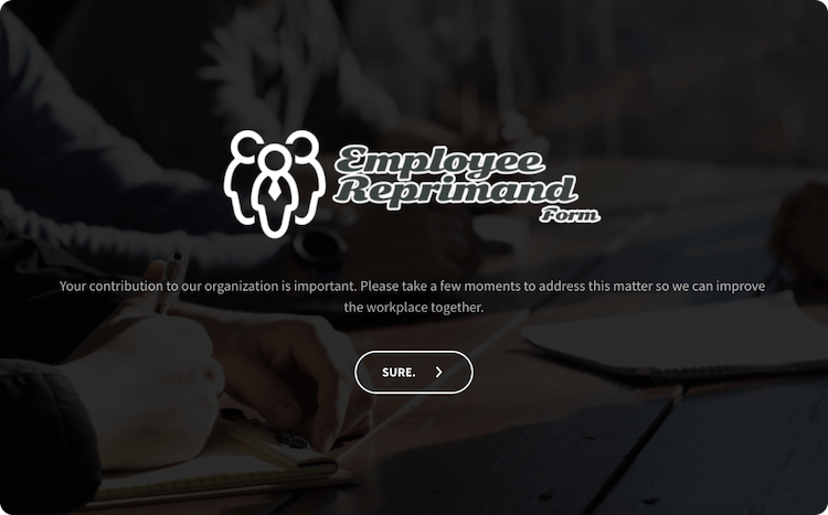Employee Reprimand Form Template | SurveySparrow