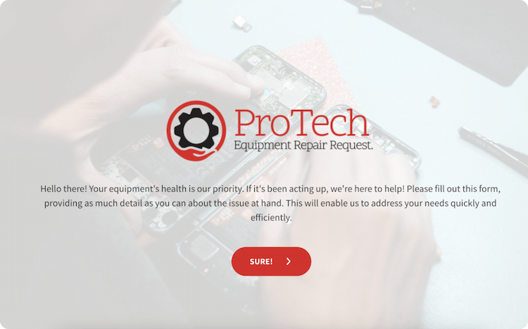 Equipment Repair Request Form Template | SurveySparrow