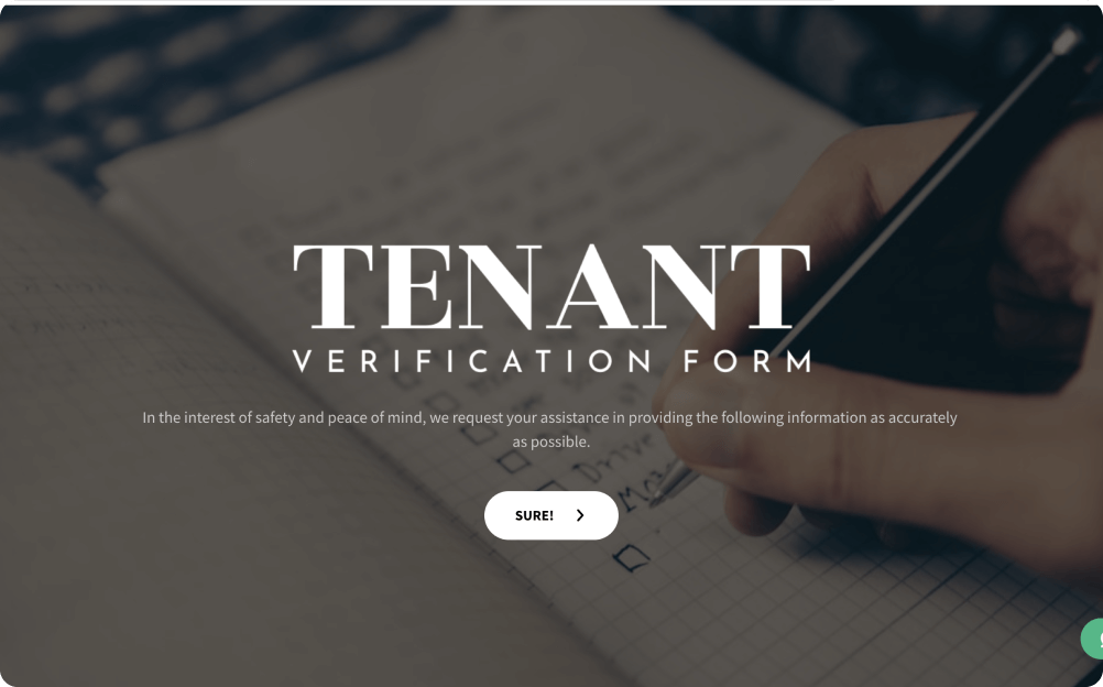 Tenant Verification Form Template | SurveySparrow