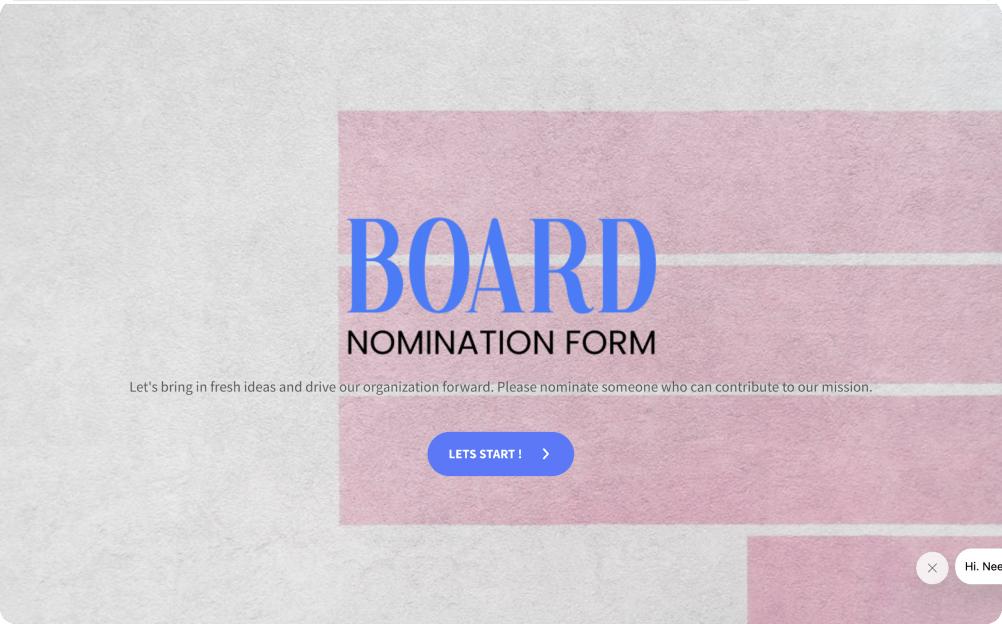 Board Nomination Form Template | SurveySparrow