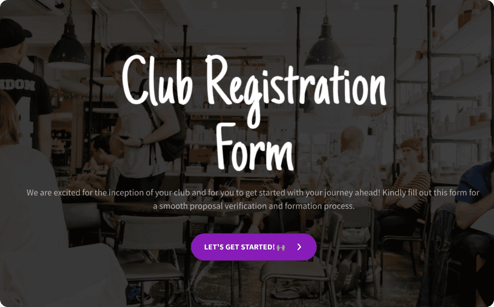 Club Registration Form Template | For Community Organizers
