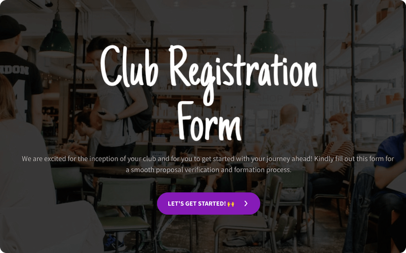 Club Registration Form Template | For Community Organizers