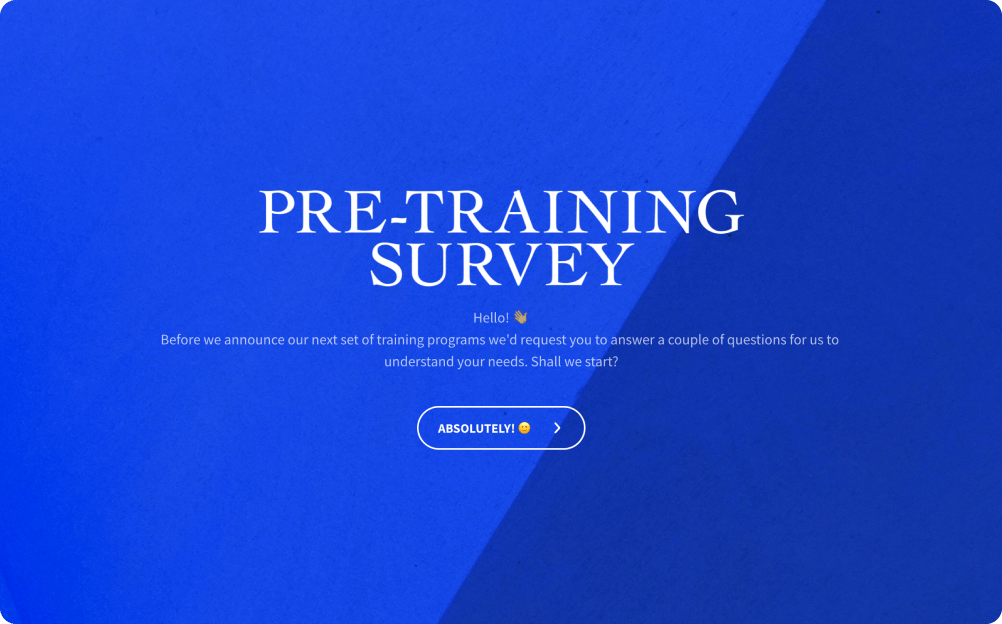 Pre-Training Survey Template | SurveySparrow
