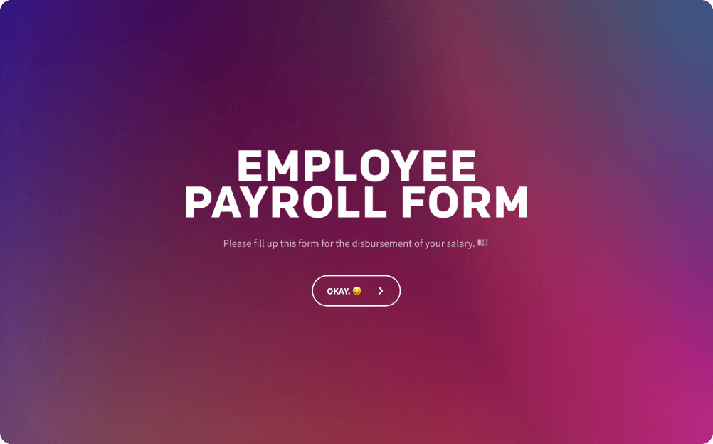 Employee Payroll Form Template | SurveySparrow