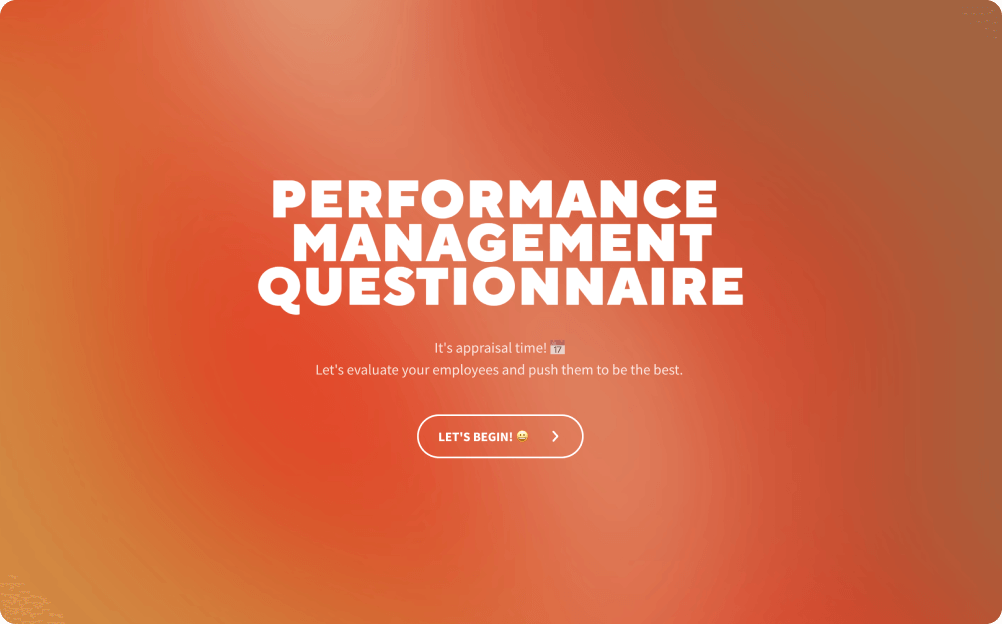 Sample Performance Management Questionnaire Template | SurveySparrow