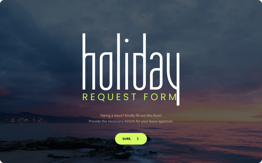 Holiday Request Form Template | Streamline Holiday Requests