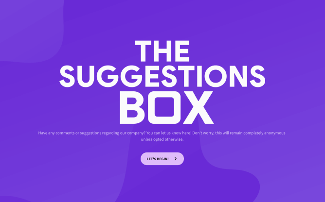 Free Online Suggestion Box Template | Collect Anonymous Suggestions