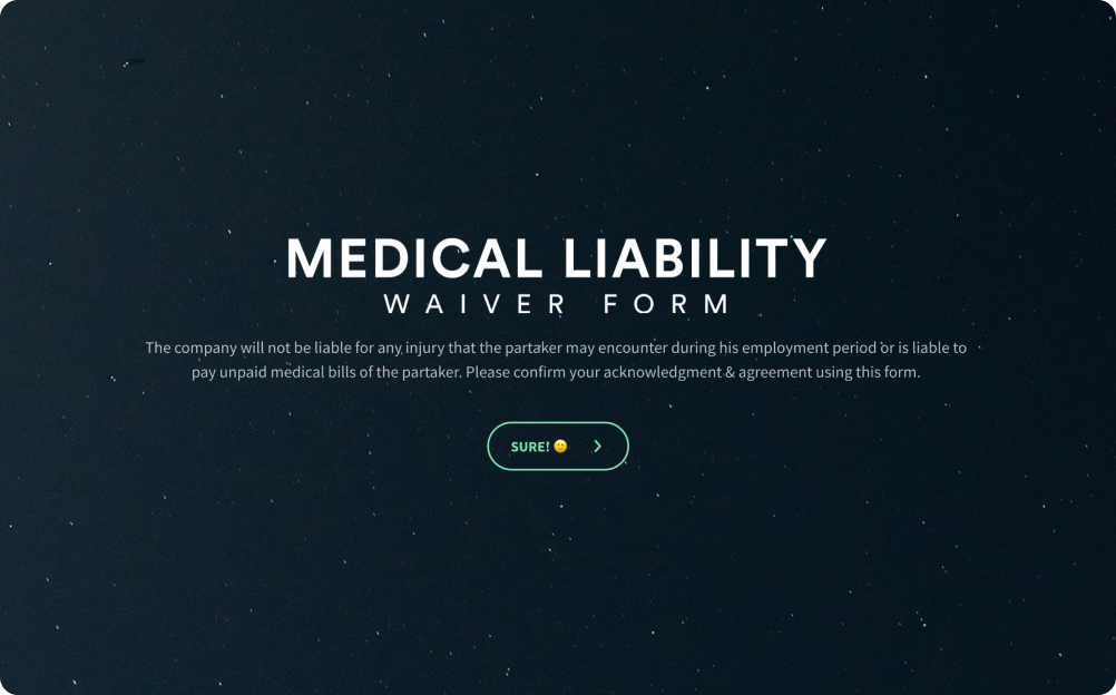 Medical Liability Waiver Form Template | SurveySparrow