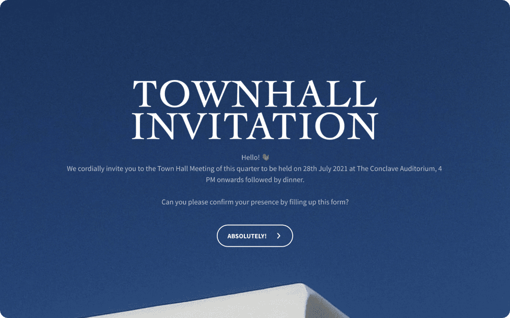 Town Hall Invitation Template | SurveySparrow