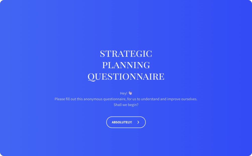 Strategic Planning Survey & Questionnaire Template | SurveySparrow