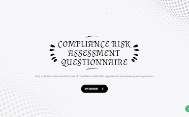 Compliance Risk Assessment Questionnaire | SurveySparrow
