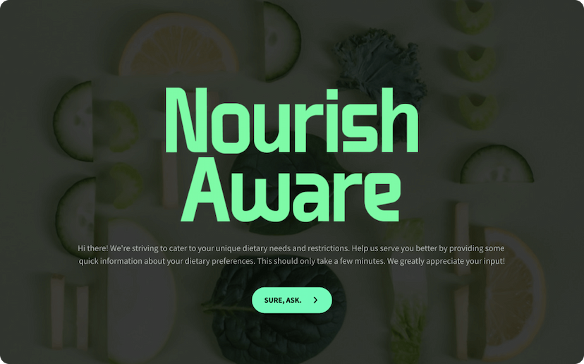 Dietary Restrictions Form Template | SurveySparrow